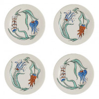 Gien France Ocean soup plates 8 2/3" dia, Four | Gracious Style