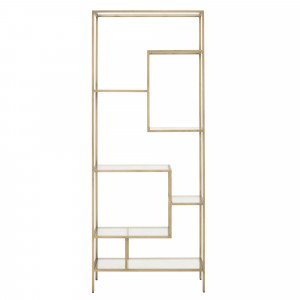 Four Hands Helena Brass Bookcase 83" Antique Brass | Gracious Style