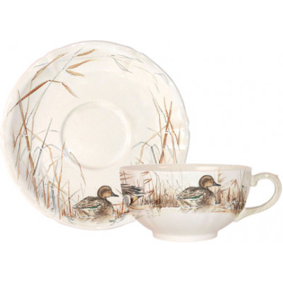 Gien France Sultana breakfast cups & saucers 11 oz - 7 1/2" dia, Two ...