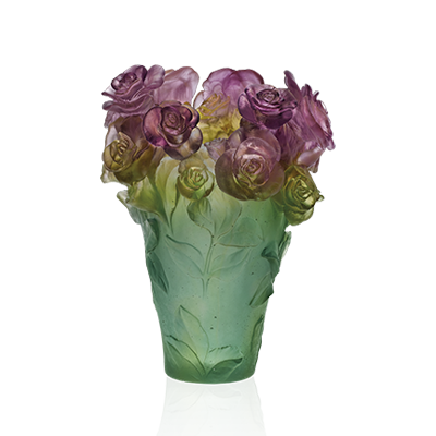 Daum Rose Passion Flower, Green and Pink | Gracious Style