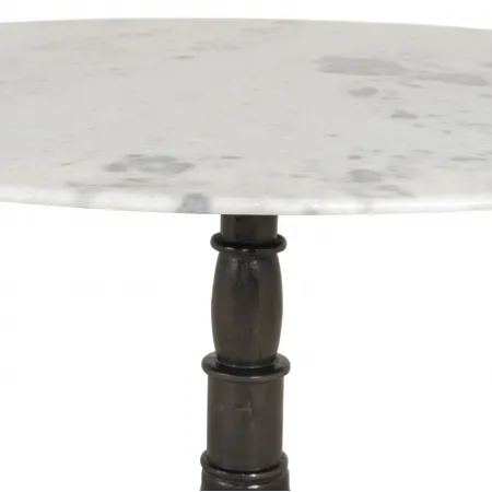 Four Hands Lucy Round Dining Table Marble Carbon Wash 60" | Gracious Style