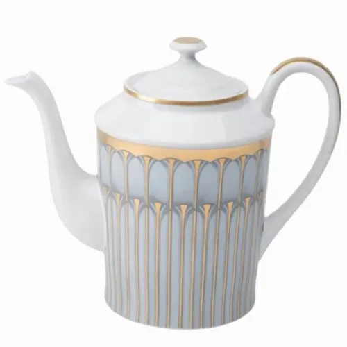 Philippe Deshoulieres Arcades Grey & Matte Gold Round Coffee Pot ...