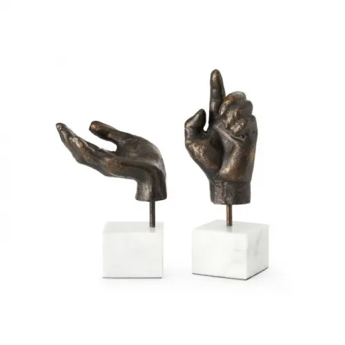 Villa & House Hands Statue (Pair) Bronze | Gracious Style