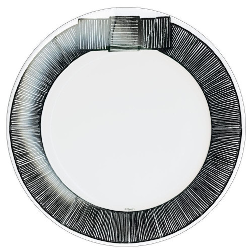 Caspari Ribbon Border Paper Dinner Plates Black, 8 Per Pack | Gracious ...