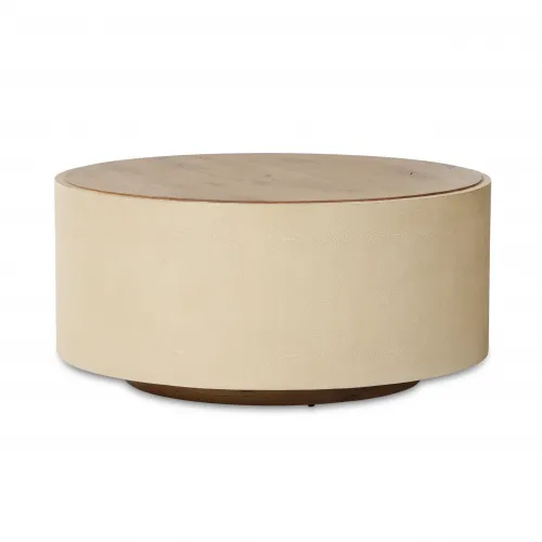 Four Hands Crosby Round Coffee Table Light Cream | Gracious Style