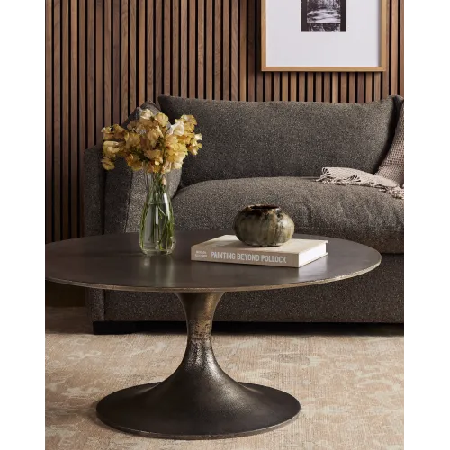Four Hands Simone Round Coffee Table Raw Antique | Gracious Style