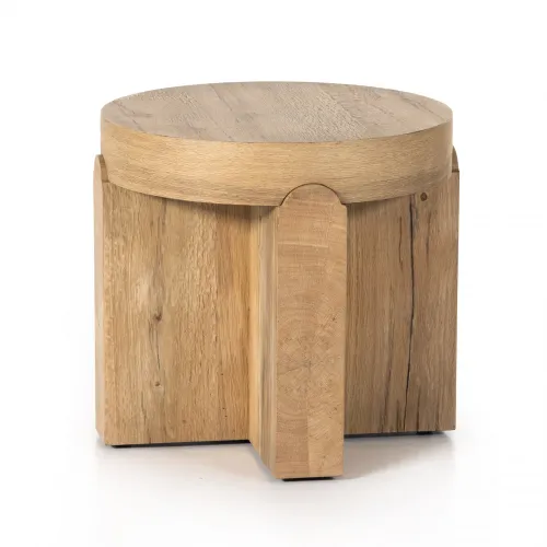 Four Hands Oscar End Table Rustic Oak Veneer | Gracious Style