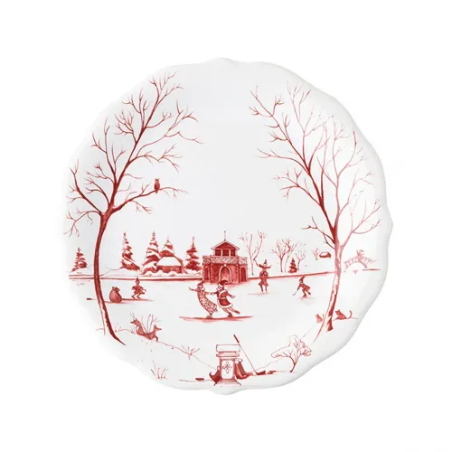 Juliska Country Estate Winter Frolic Ruby Party Plate Assorted Set of 4 ...