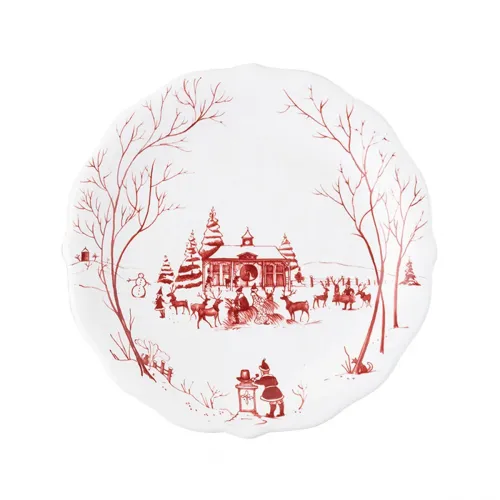 Juliska Country Estate Winter Frolic Ruby Party Plate Assorted Set of 4 ...