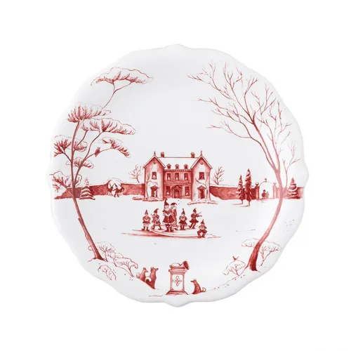 Juliska Country Estate Winter Frolic Ruby Party Plate Assorted Set of 4 ...