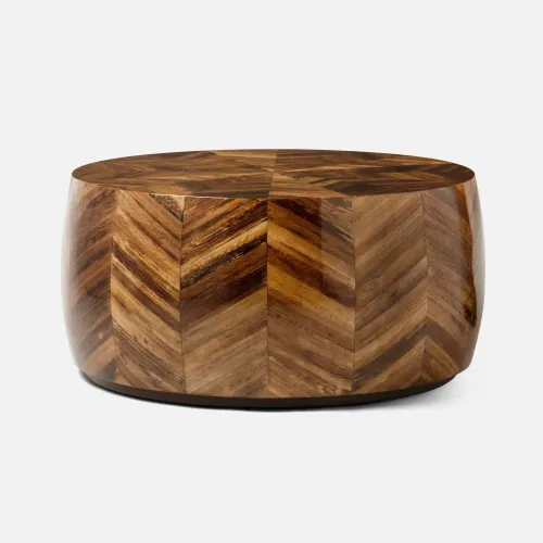 Made Goods Jada Coffee Table 36"D x 17"H Natural Banana Bark | Gracious ...