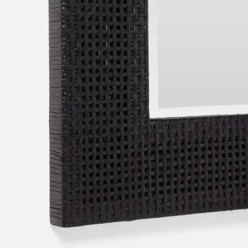 Made Goods Isla 30"W x 40"H Onyx Peeled Rattan Rectangular Mirror ...