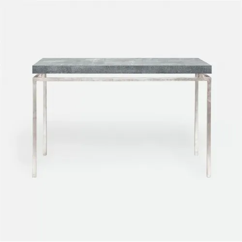 Made Goods Benjamin Console 48"L x 18"W x 31"H Texturized Silver Steel/Realistic Faux Shagreen ...