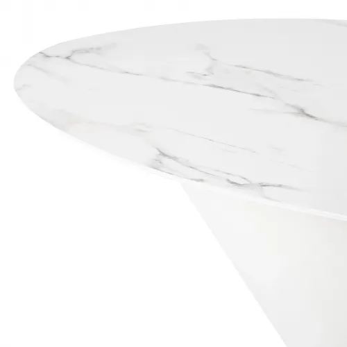 Nuevo Oblo White Ceramic Dining Table | Gracious Style