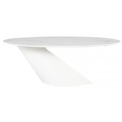 Nuevo Oblo White Ceramic Dining Table | Gracious Style