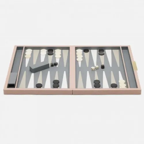 Pigeon & Poodle Sebina Dusty Rose Backgammon Large 16.5"L x 12"W x 2"H ...