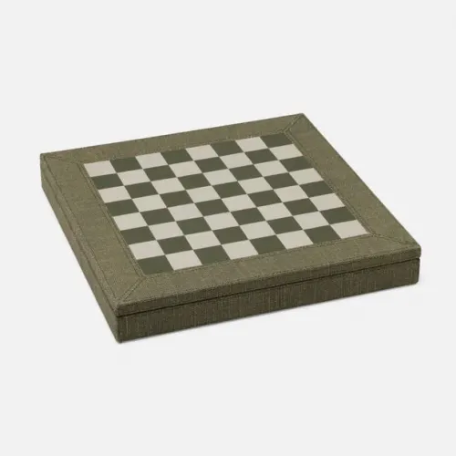 Pigeon & Poodle Preston Dark Green Chess Board 16"L x 16"W x 2"H Cotton ...