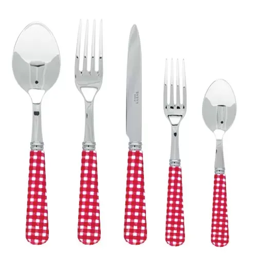 Sabre Gingham Red Flatware | Gracious Style