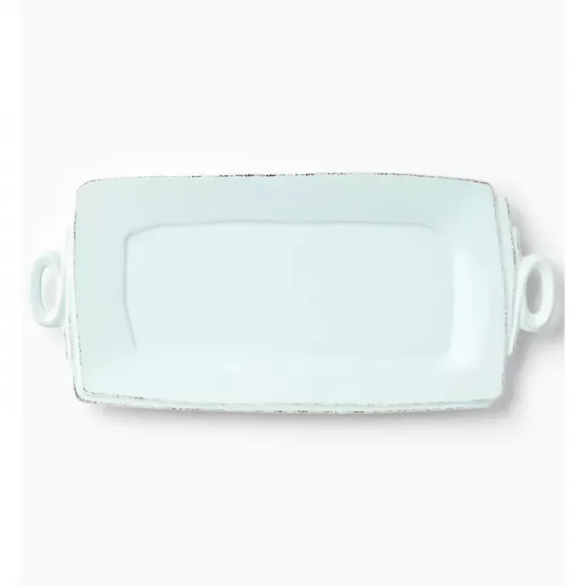 Vietri Lastra Aqua Handled Rectangular Platter 16"L, 8.75"W | Gracious Style