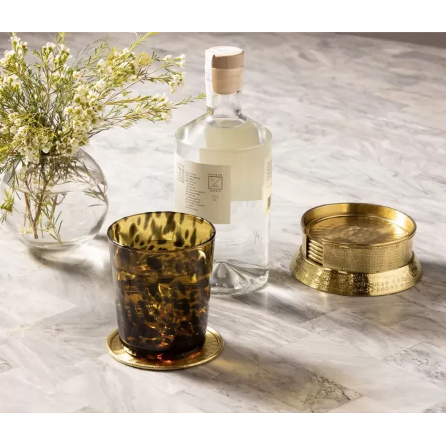 Blue Pheasant Andrew Tortoise Shell Tumbler Glass Hand Blown, Pack of 6 ...