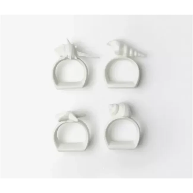 Blue Pheasant Adrian White Glaze Sea Life Napkin Rings Boxed Set of 4 ...