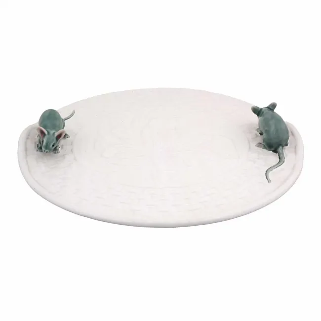Bordallo Pinheiro White Lily Cheese Tray With Mouse | Gracious Style