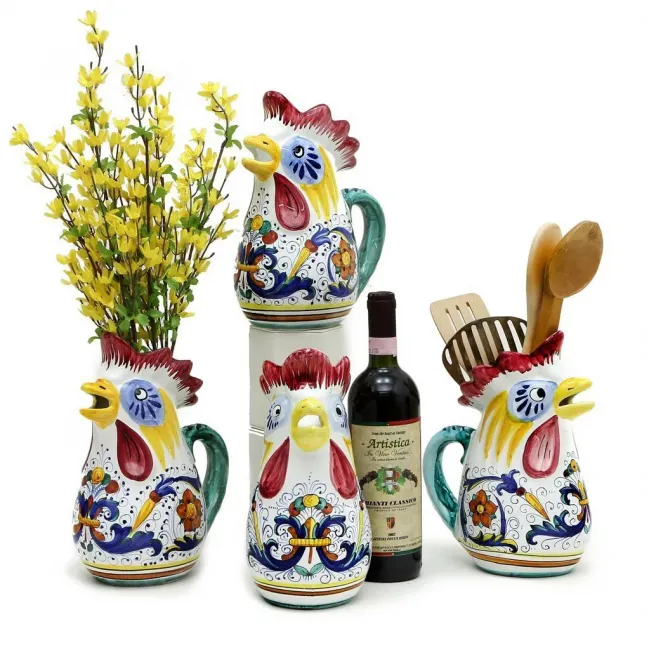 Deruta of Italy Ricco Deruta Rooster Of Fortune Pitcher (1 Liter 34 Oz ...