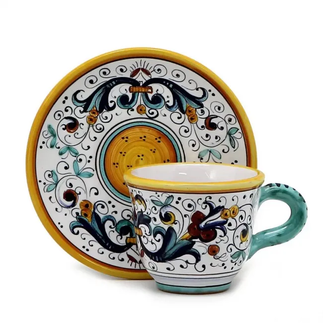 Deruta of Italy Ricco Deruta Espresso Cup & Saucer 2 Diam x 2 high (2 ...