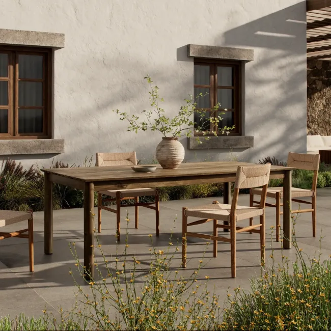 Four Hands Wilson Outdoor Dining Table 84" Ashen Acacia | Gracious Style