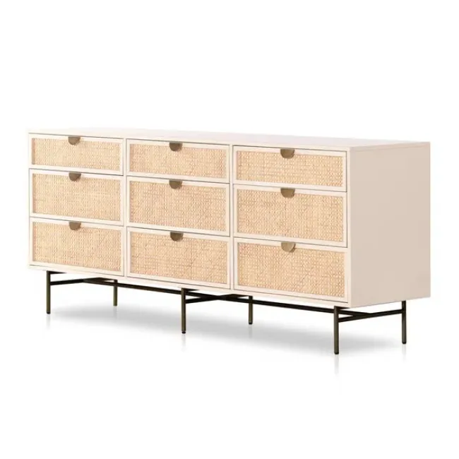 Four Hands Luella 9-Drawer Dresser Matte Alabaster | Gracious Style