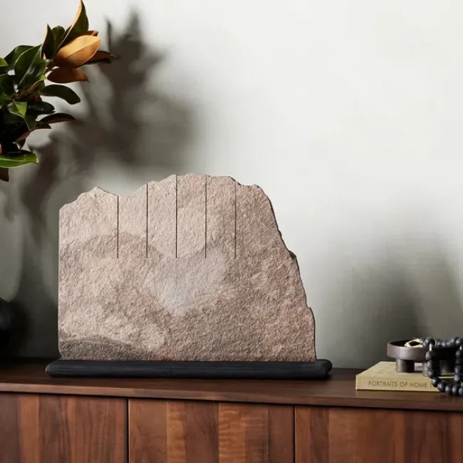 Four Hands Abstract Stone Sculpture Laja Dark Grey | Gracious Style