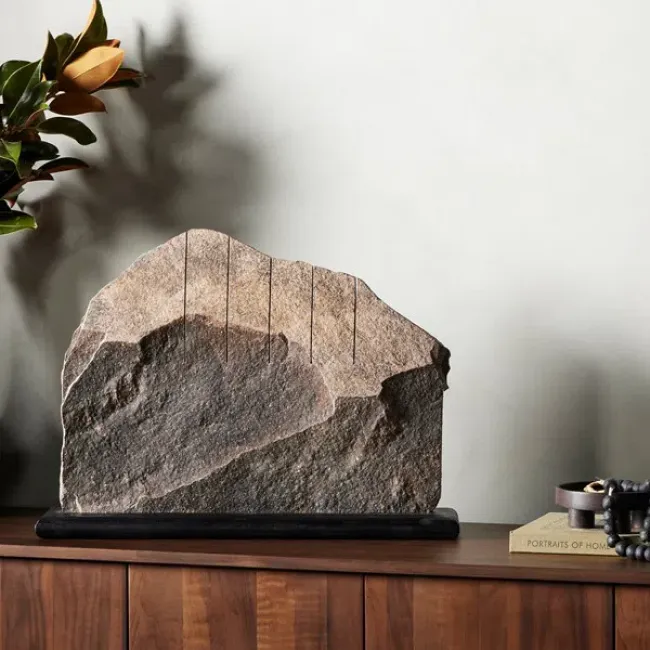 Four Hands Abstract Stone Sculpture Laja Dark Grey | Gracious Style