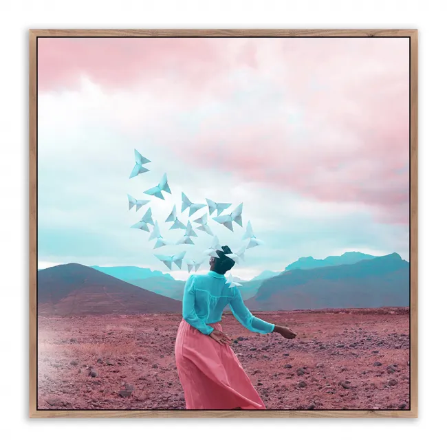 Four Hands Evolution Of The Soul by Fares Micue 48" x 48" Rustic Walnut ...