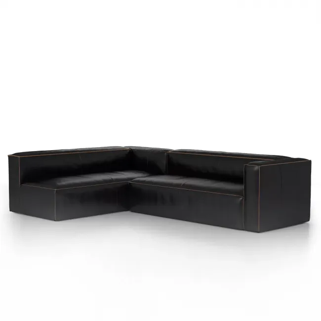 Four Hands Nolita 2 Pc Right Arm Facing Sectional Rider Black ...