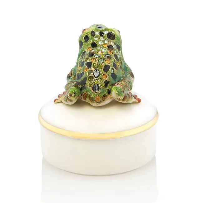 Jay Strongwater Mac Frog Round Porcelain Box | Gracious Style