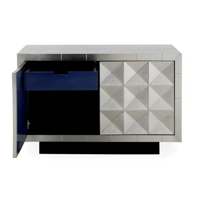 Jonathan Adler Talitha Two-Door Console Nickel | Gracious Style
