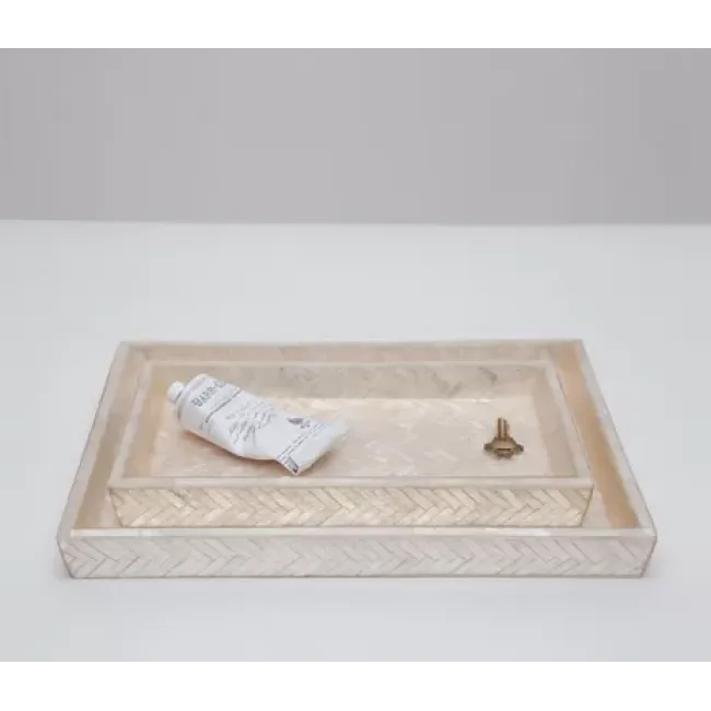 Pigeon & Poodle Handa Pearlized Nested Trays Rectangular Tapered ...