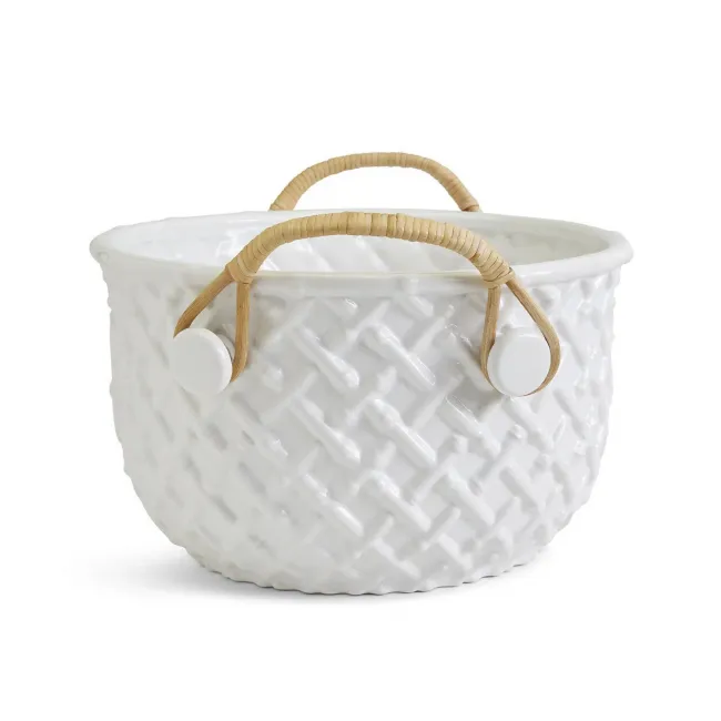Two's Company Hampton Faux Bamboo Fretwork Party Bucket with Bamboo ...