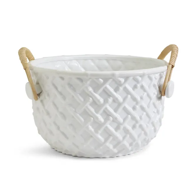 Two's Company Hampton Faux Bamboo Fretwork Party Bucket with Bamboo ...