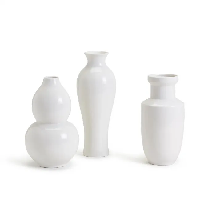 Tozai Imperial White Set of 3 Hand Turned Vases Porcelain | Gracious Style