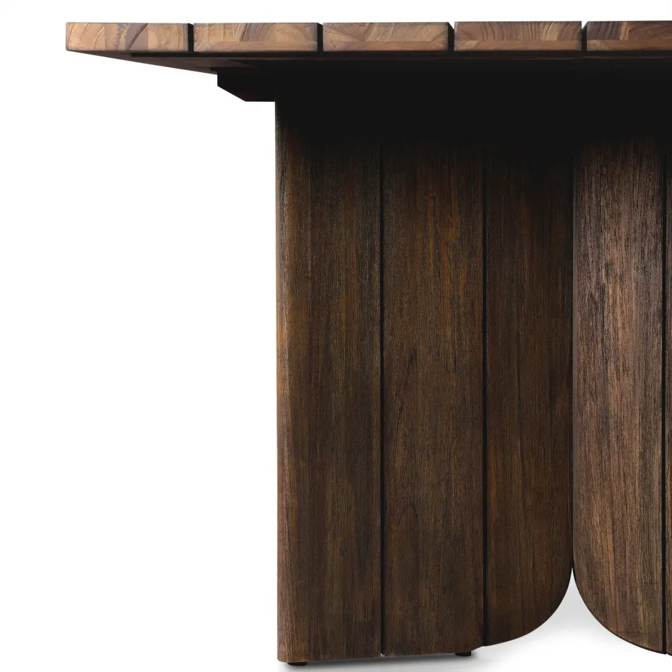 Four Hands Joette Outdoor Dining Table Stained Saddle Brown FSC ...