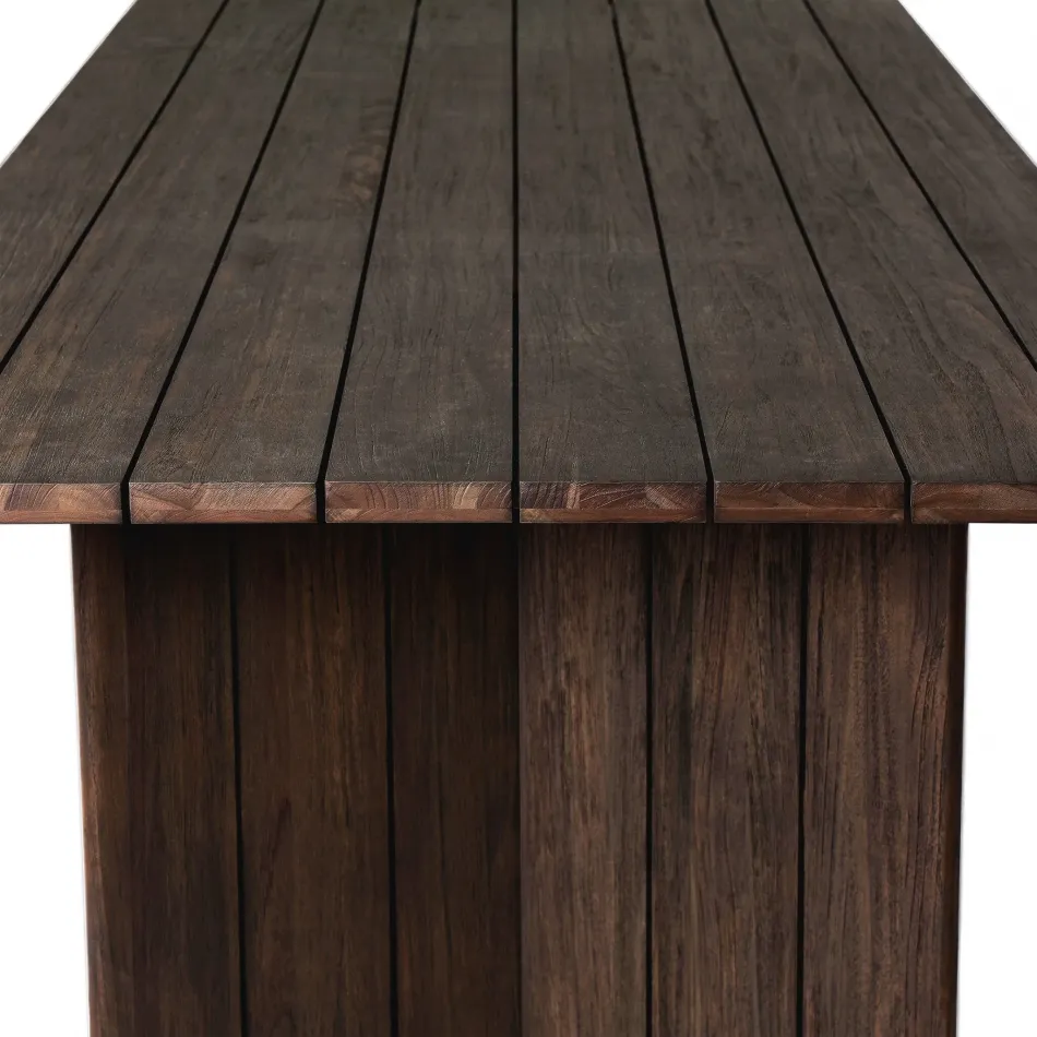 Four Hands Joette Outdoor Dining Table Stained Saddle Brown FSC ...