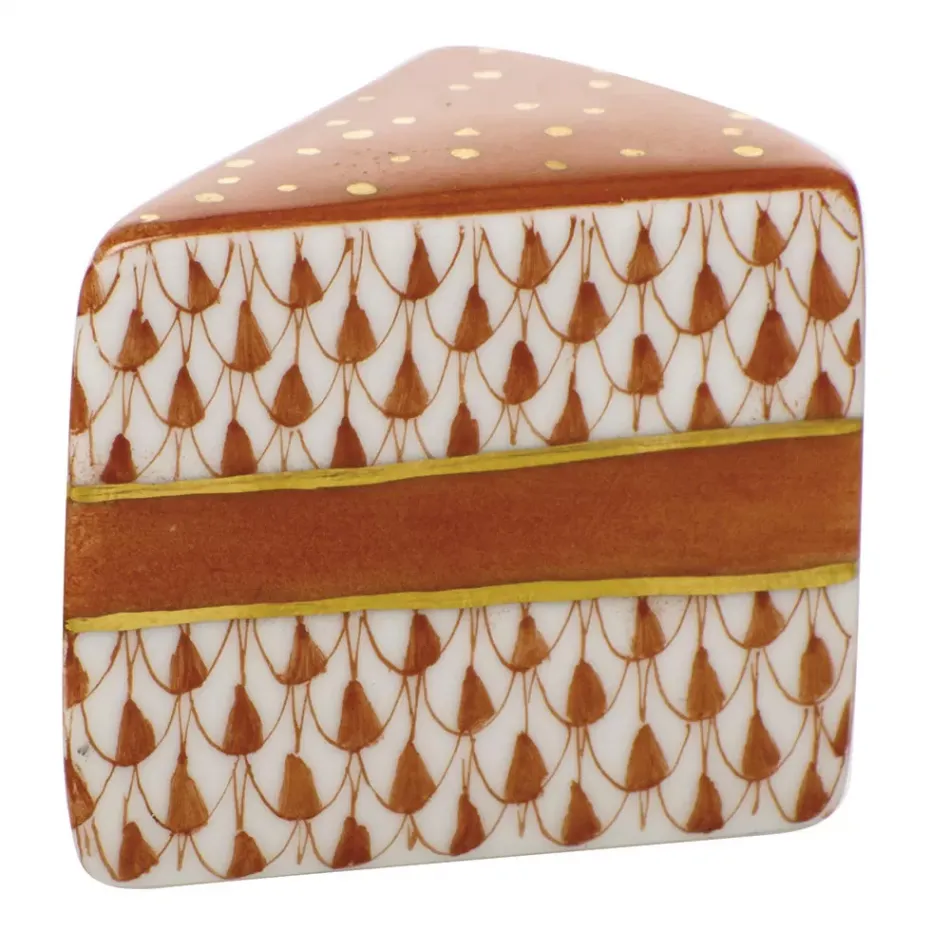 Herend Slice Of Cake Rust 1.75 in L X 1.25 in H | Gracious Style