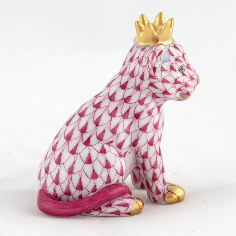 Herend Lion Cub With Crown Raspberry 2 in L X 1.25 in W X 2 in H ...