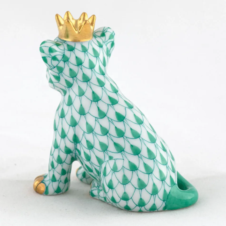 Herend Lion Cub With Crown Green 2 in L X 1.25 in W X 2 in H | Gracious ...