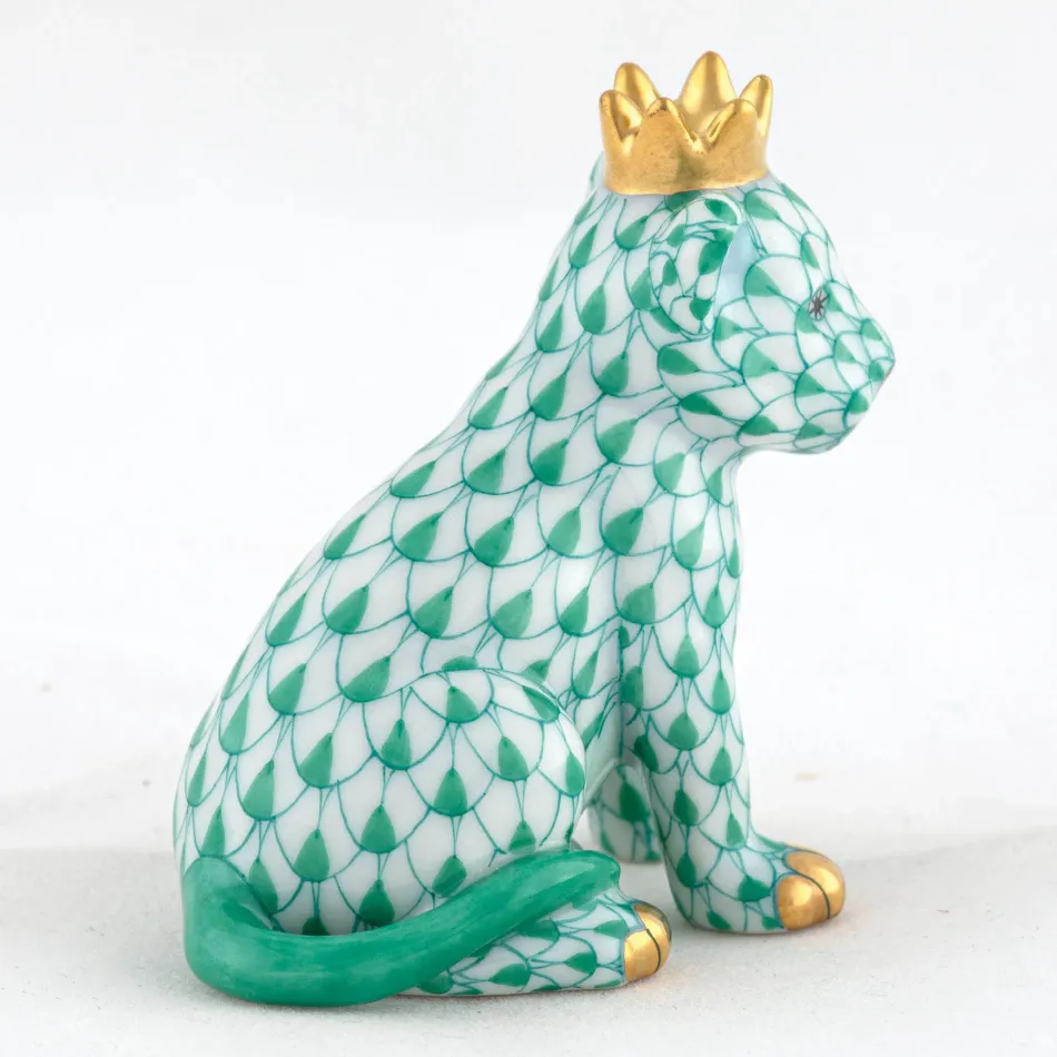 Herend Lion Cub With Crown Green 2 in L X 1.25 in W X 2 in H | Gracious ...