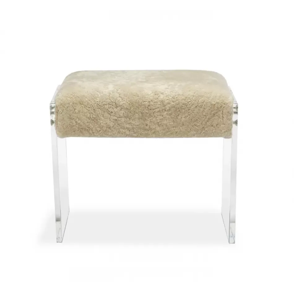 Interlude Home Aiden Shearling Stool | Gracious Style