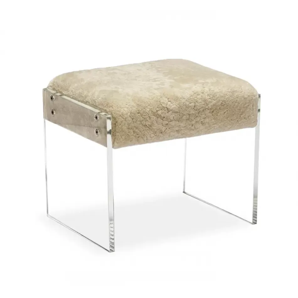 Interlude Home Aiden Shearling Stool | Gracious Style