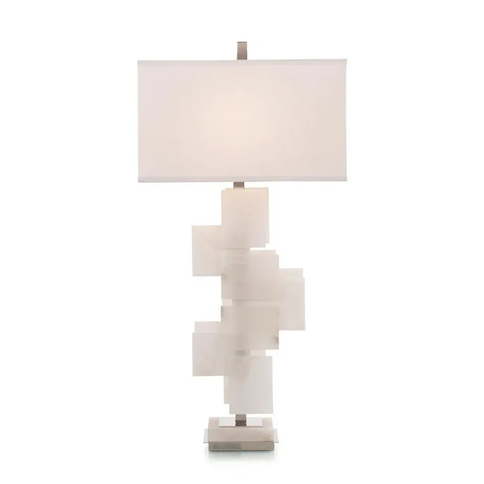 John-Richard Mondrian in White Alabaster Table Lamp | Gracious Style