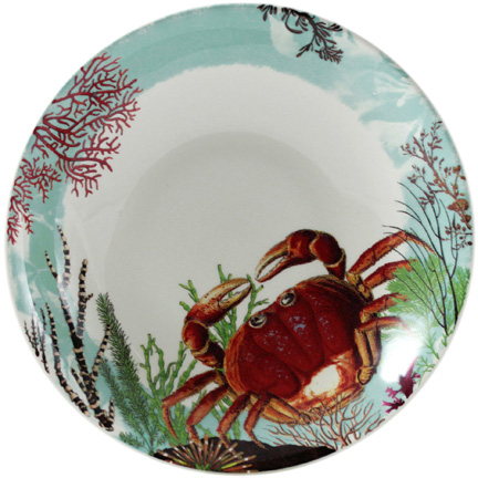 Gien France Ocean soup plates 8 2/3" dia, Four | Gracious Style